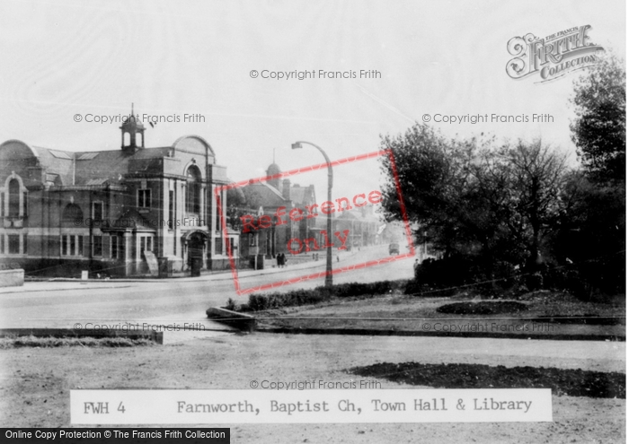 Photo of Farnworth, Baptist Church, Town Hall And Library c.1955