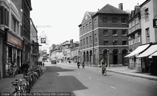 Photo of Market Harborough, High Street And Old Town Hall c.1955